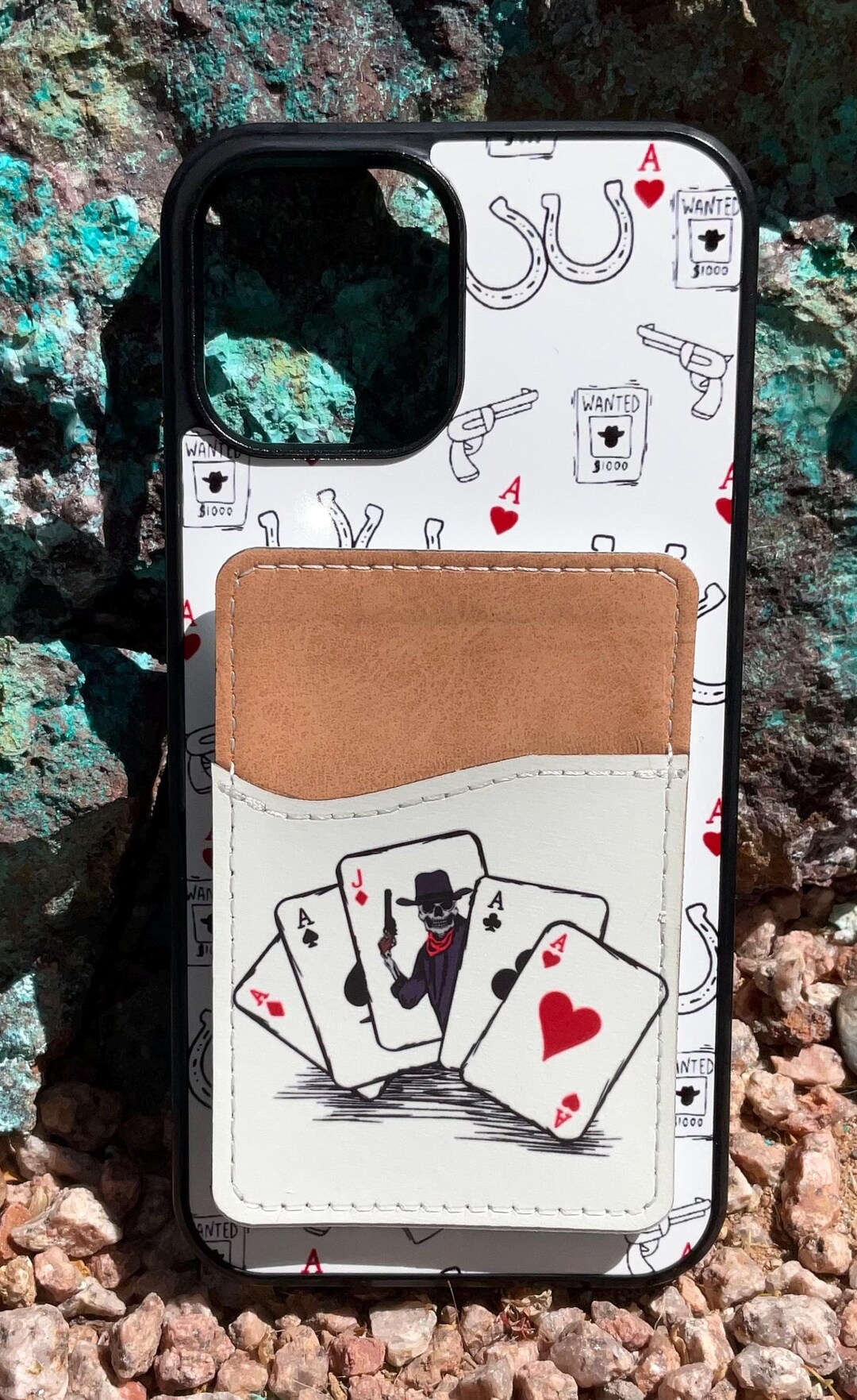 Western Poker Hand, Cowboy Card Game, Case With Card Holder- Wallet ...
