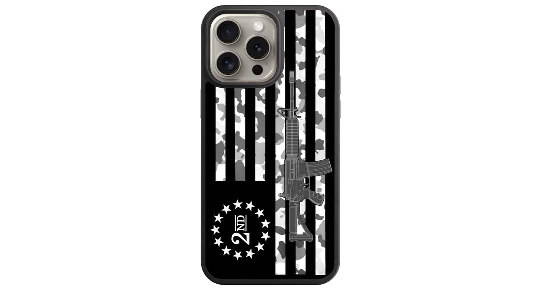 AR-15 American Flag Phone Case – Black Camo 2nd Amendment iPhone Case ...