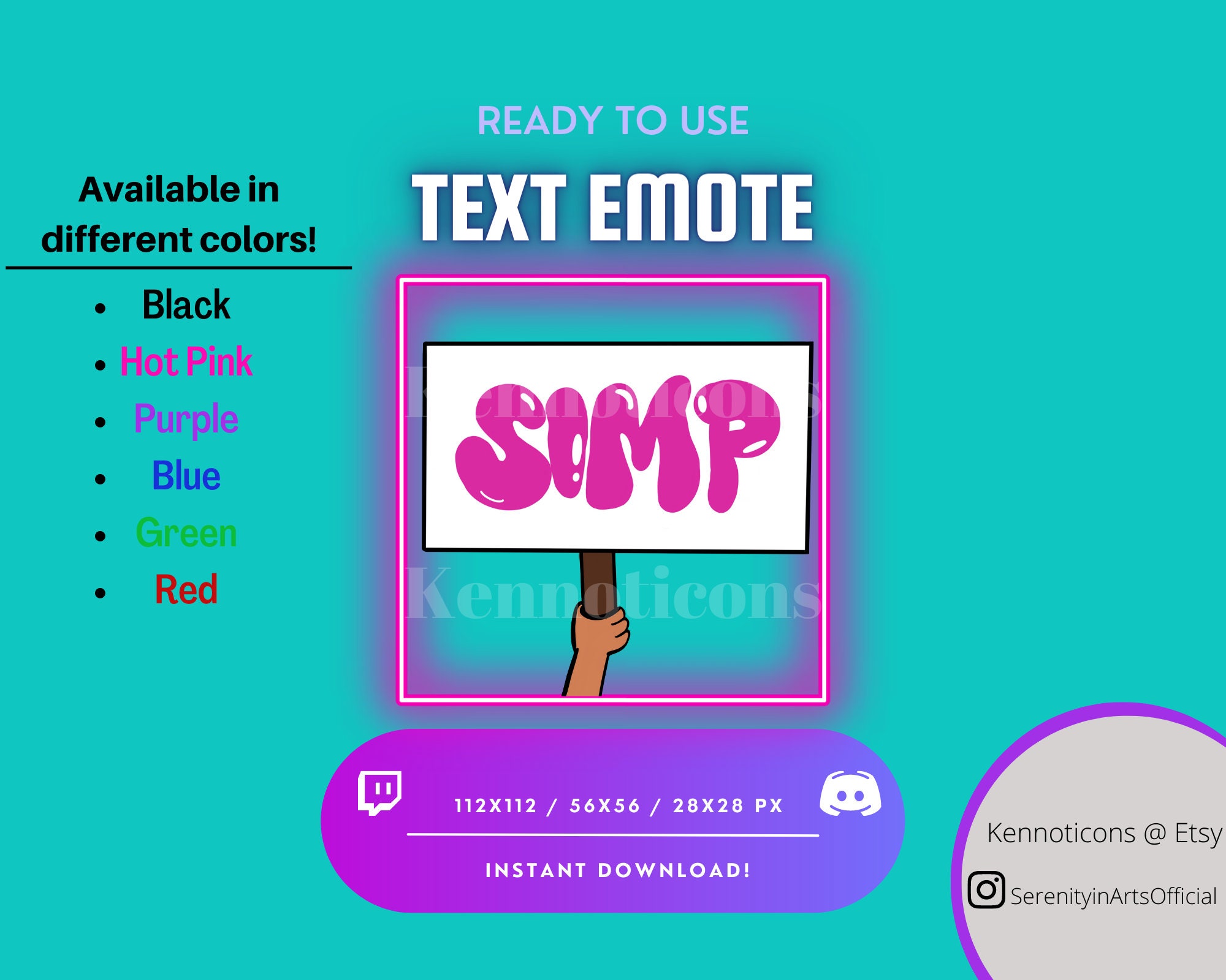 Ready to Use Twitch Emote Simp Sign Emotes pink Discord - Etsy