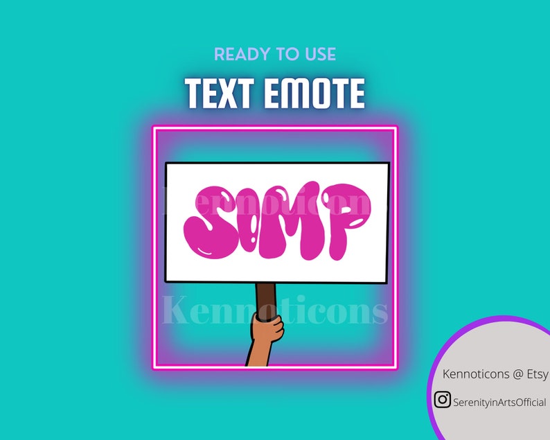 Ready to Use Twitch Emote Simp Sign Emotes pink Discord - Etsy