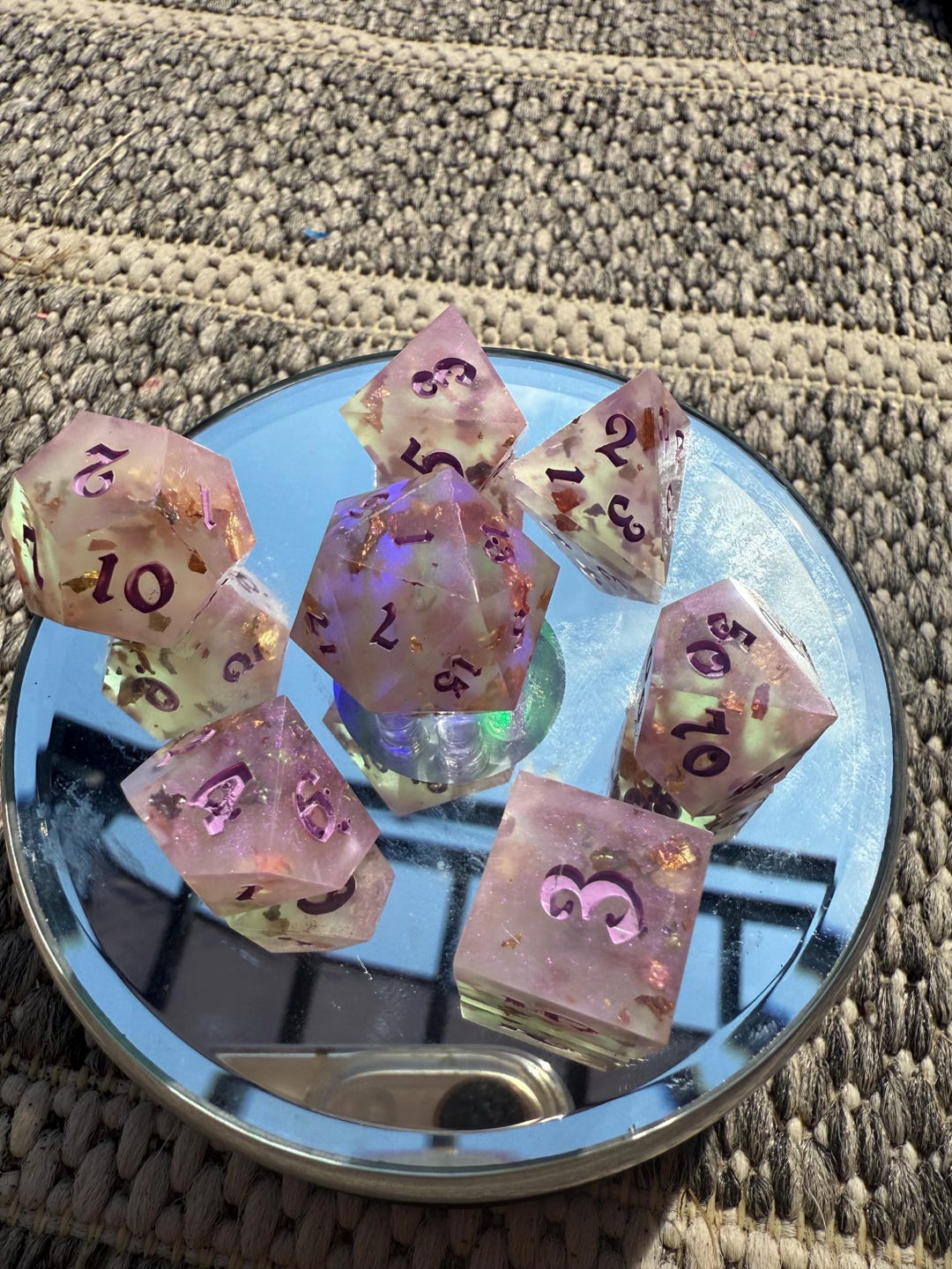 Opal Resin Sharp Edge Dice Set: D&D, Glitter Lavender - Etsy