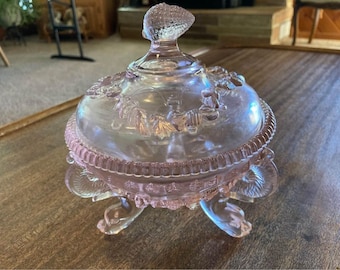 Pink Glass Candy Dish - Etsy