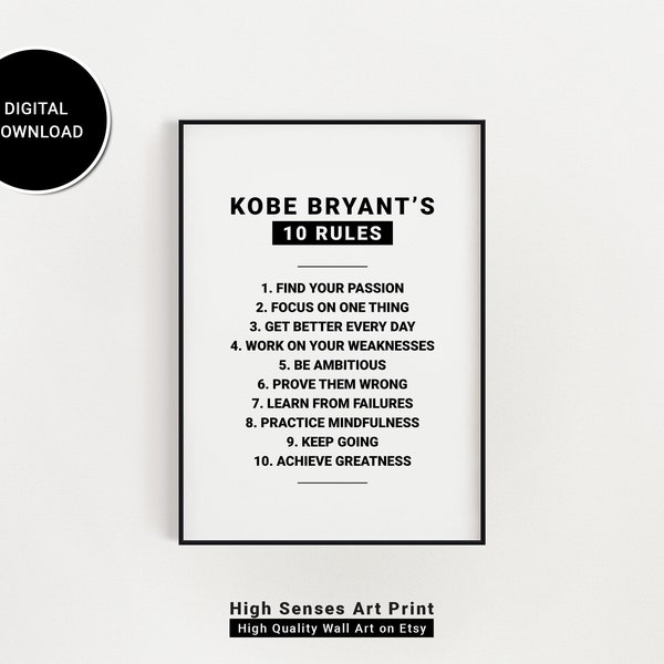 Mamba Mentality Poster - Etsy