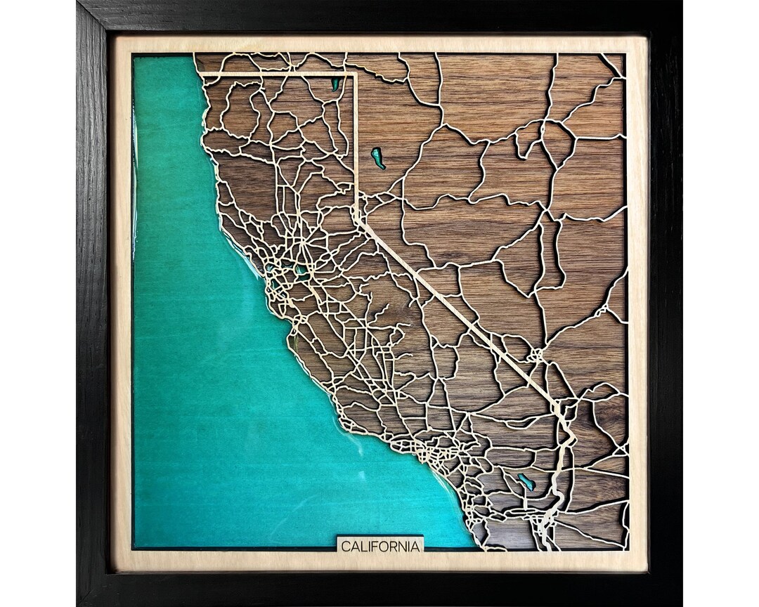 California Laser Map Travel Art Hello Will You I Do Map - Etsy