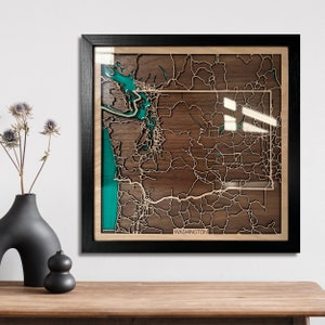 Wooden Map of Any City Washington 3d Custom Map 6th Gift - Etsy