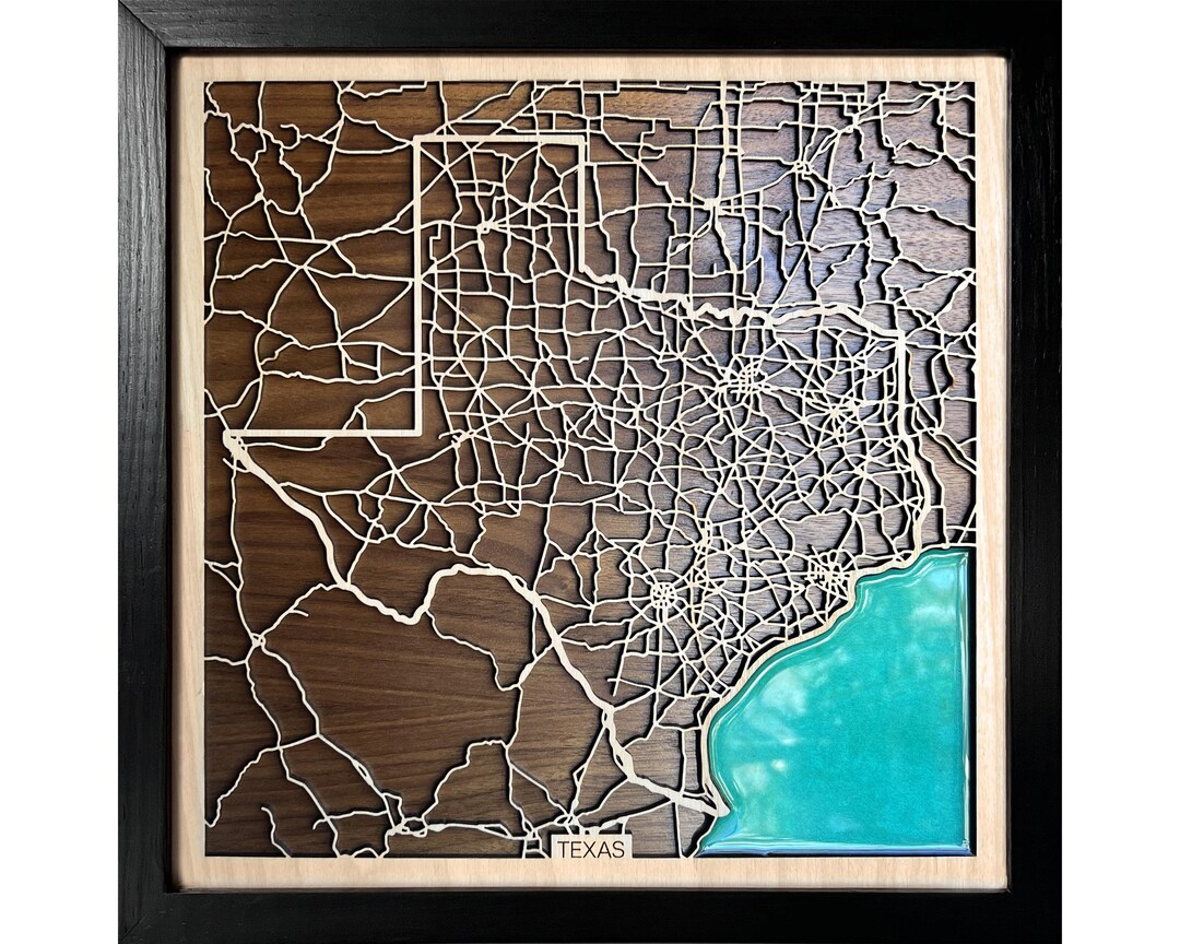 Texas Wood Map Housewarming Gift Wall Decor Wedding Engagement Gift for ...