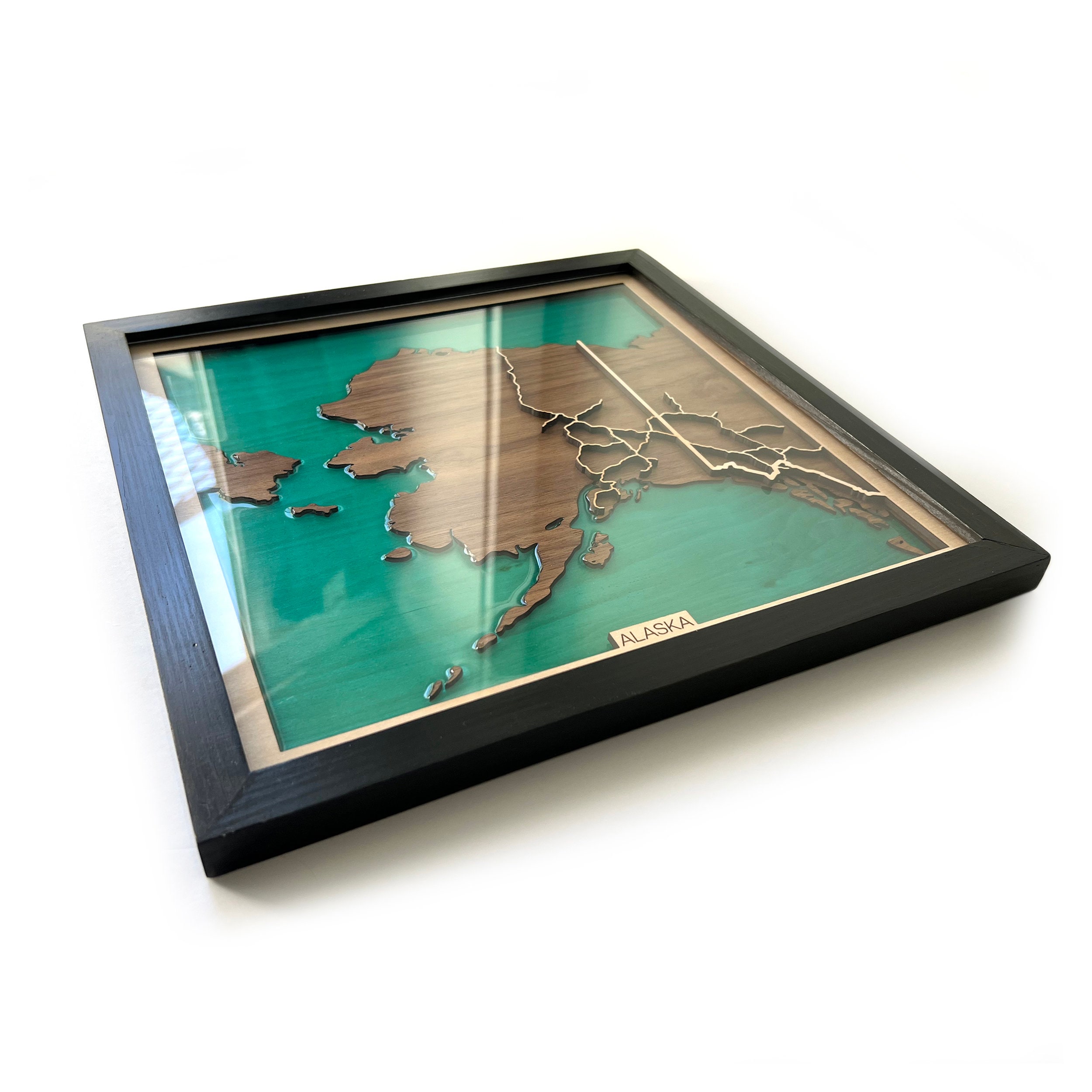 Alaska Wood Map 3d Laser Cut Map 5th Anniversary Housewarming Gift ...