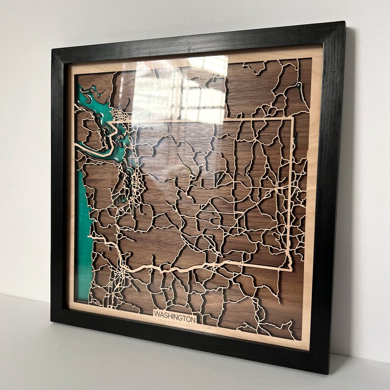 Wooden Map of Any City Washington 3d Custom Map 6th Gift - Etsy