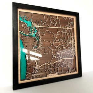 Wooden Map of Any City Washington 3d Custom Map 6th Gift - Etsy