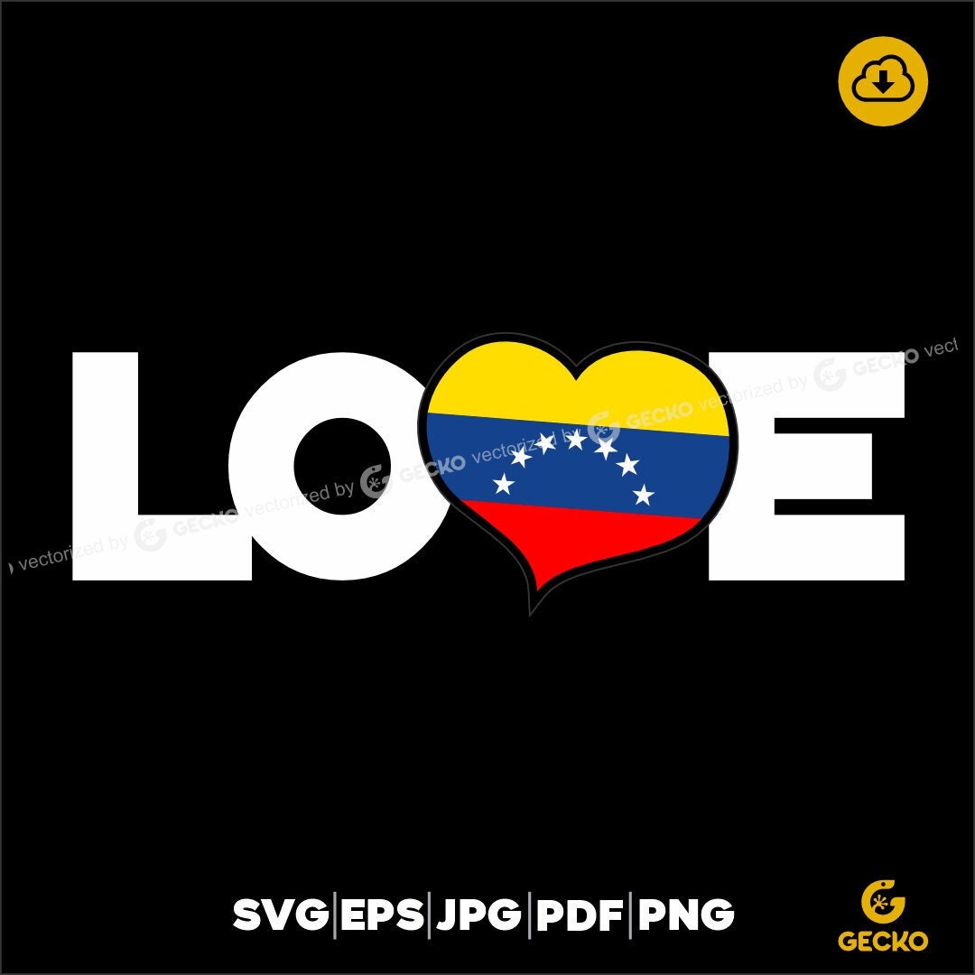 Venezuela Love Tricolor Love, Clipart, Digital Download, Design, Vector ...