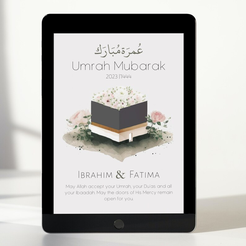Customizable Umrah Mubarak Print | Personalized Umrah and Hajj Gift ...