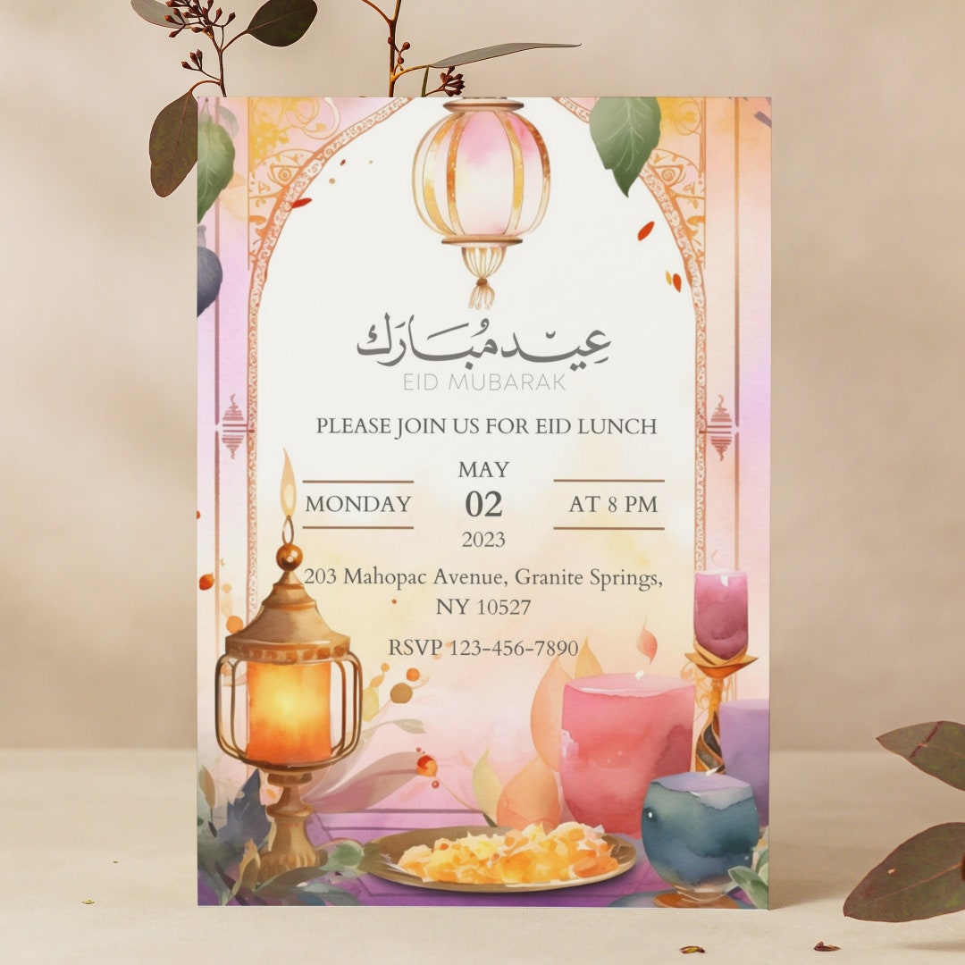 Editable Elegant Eid Party Invite Printable Eid Party Template Digital ...