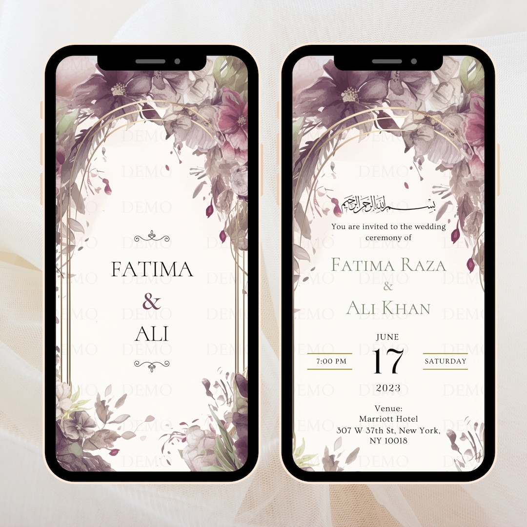 Digital Muslim Wedding Invitation Video | Video Wedding Invitation ...