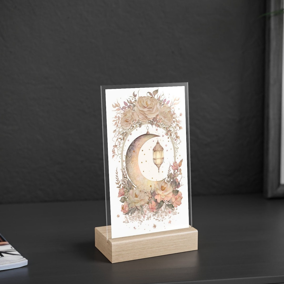Acrylic Eid Sign With Wooden Stand | Eid Mubarak | Eid Decoration | Eid ...