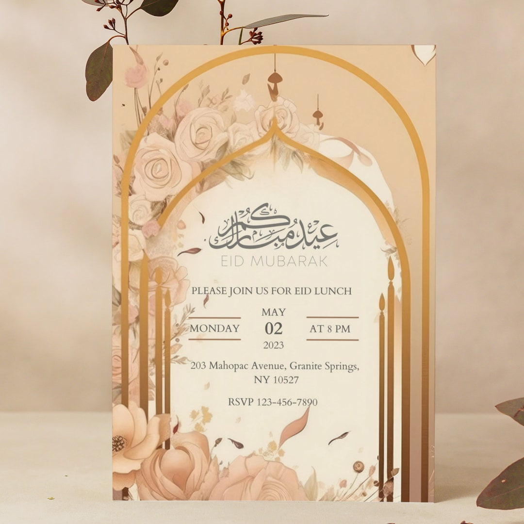 Editable Elegant Eid Party Invite Printable Eid Party Template Digital ...