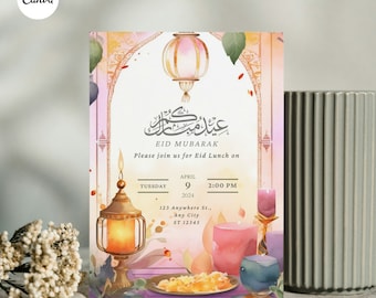 Editable Elegant Eid Party Invite Printable Eid Party Template Digital ...