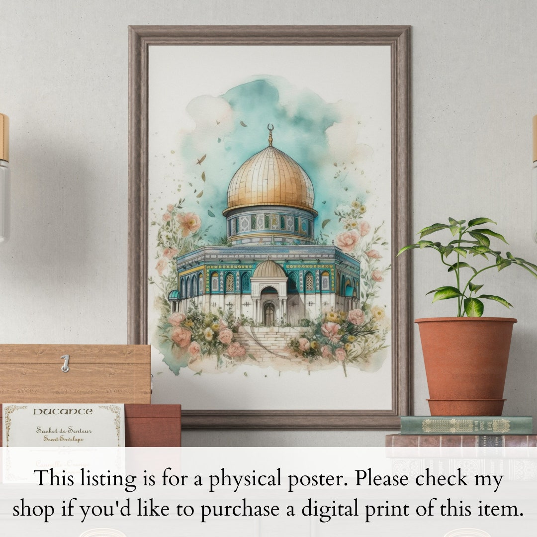 Dome of the Rock Wall Art | Al Aqsa Mosque Poster | Palestine ...