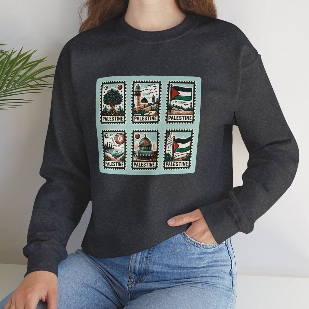 Palestine Stamp Hoodie Palestine Stamp Sweatshirt Unisex Palestine ...