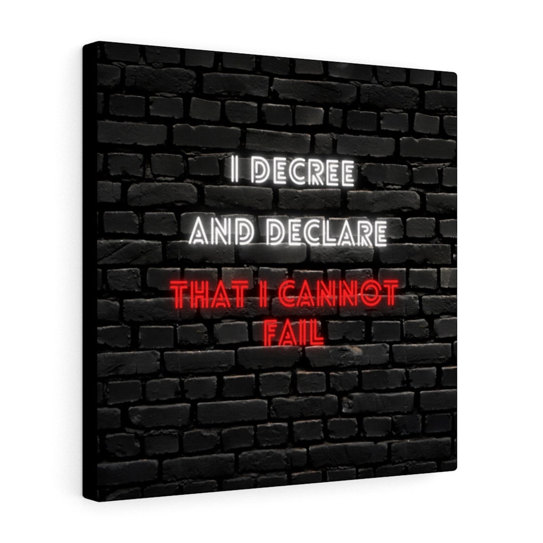 I Cannot Fail Wall Canvas, Black Wall Art, Break Curses, Cancel ...