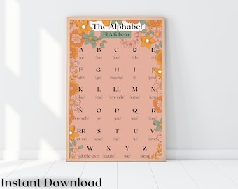Spanish English Alphabet Poster - Etsy
