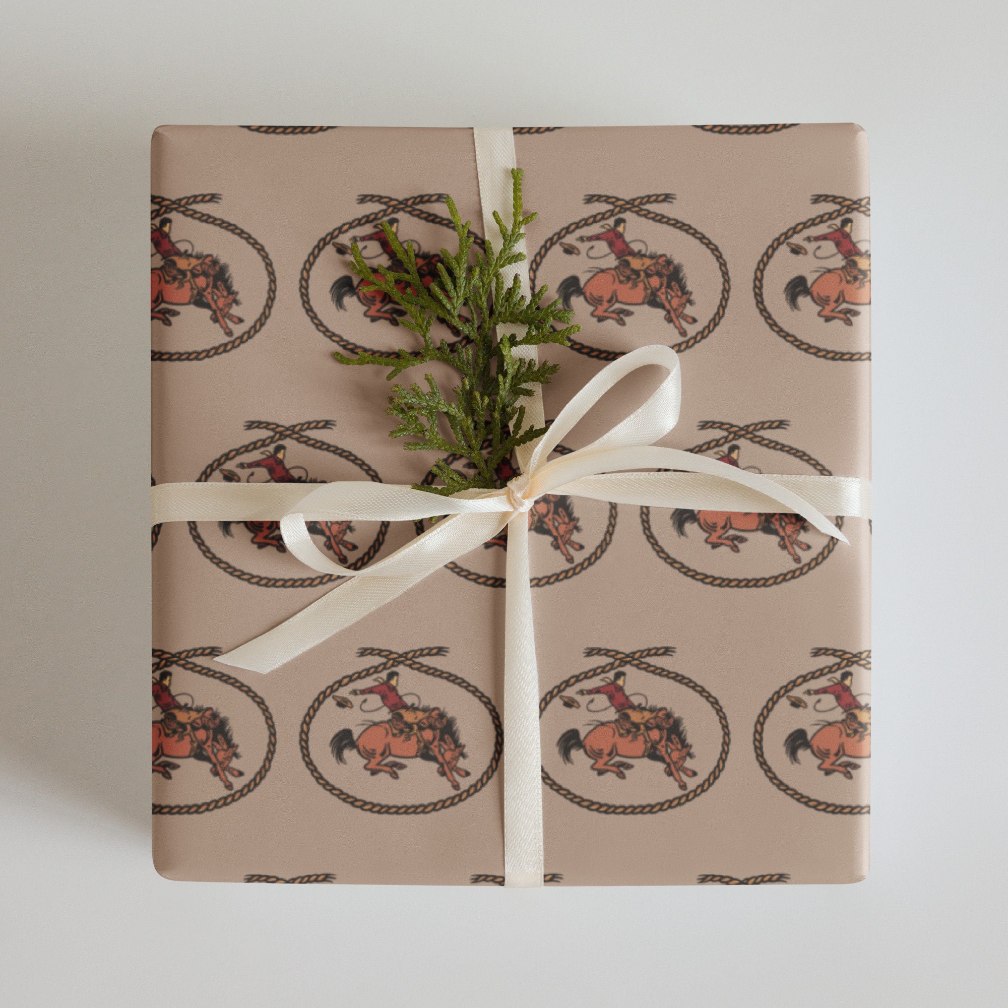 Hand Drawn Cowboy Wrapping Paper Sheets - Etsy