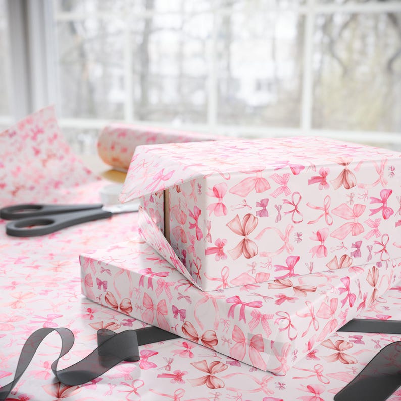 Pink Bow Collage Gift Wrap Roll Wrapping Papers - Etsy