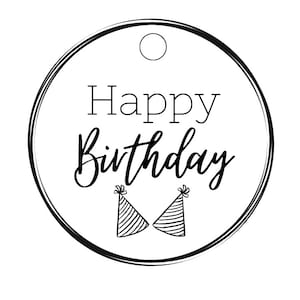 Happy Birthday Printable Present Label - Etsy