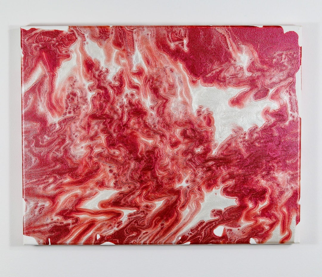 Blood Ore Acrylic Pour Over Canvas - Etsy