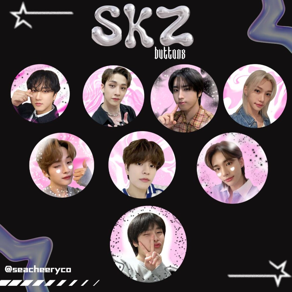 Stray Kids Buttons | Pin Buttons Kpop Pins Cute Accessories - Etsy