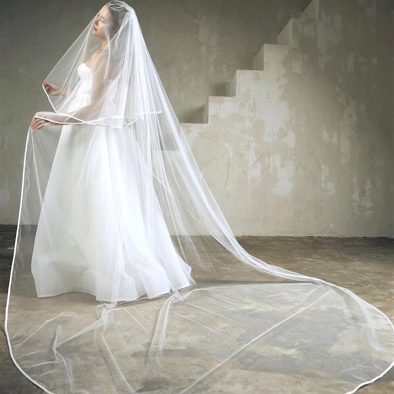 Layered Veil Satin Edge - Etsy