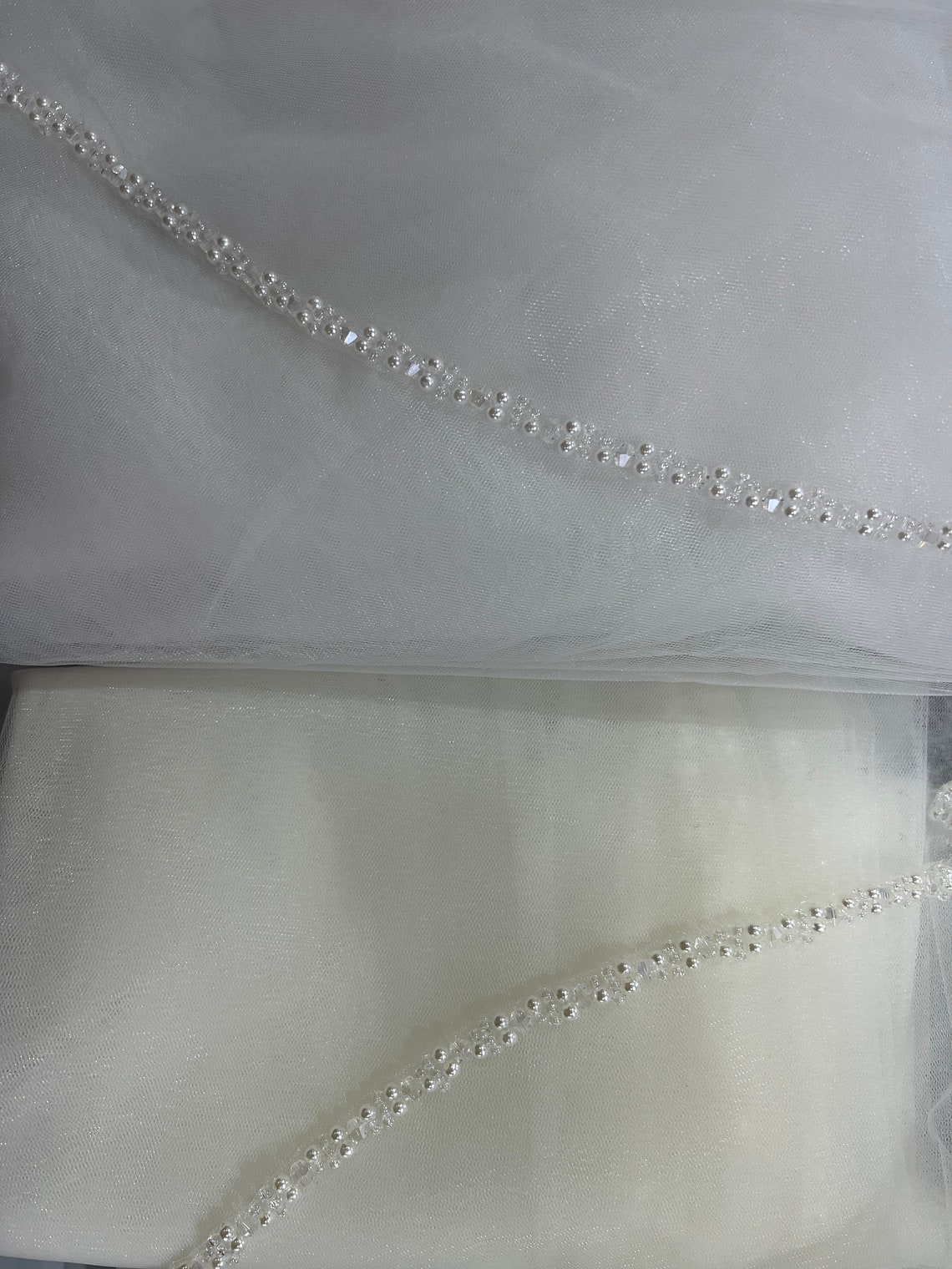 Wedding Beaded Veil Bridal Ivory Veil Cathedral Wedding Veil - Etsy