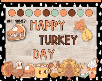 DIY Retro Thanksgiving Bulletin Board November (Instant Download) - Etsy