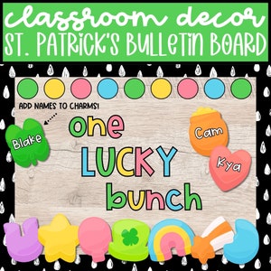 DIY Lucky Charms St. Patrick's Day Bulletin Board With Editable Name ...