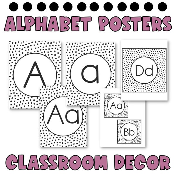 Black and White Alphabet Classroom Posters - Etsy
