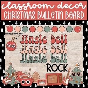 Retro Christmas Bulletin Board for Classroom or Winter Door Decor ...