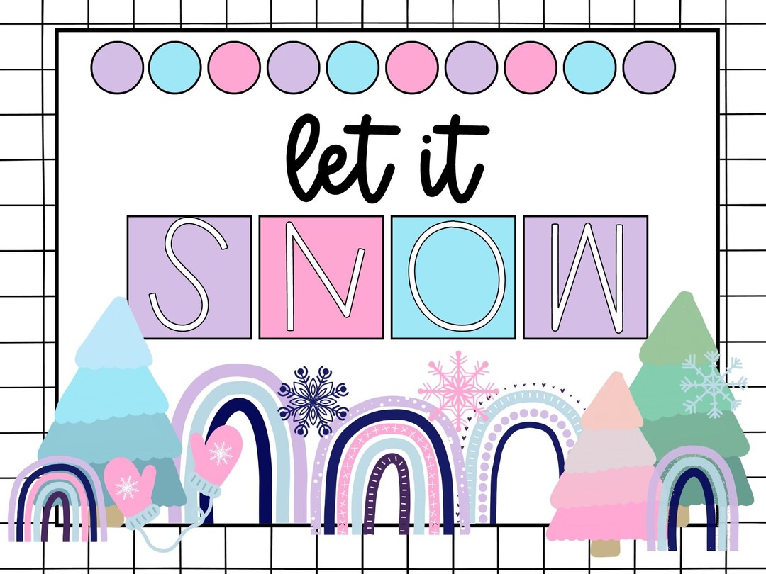 Let It Snow Winter Bulletin Board for Classroom, or Winter Door Decor ...