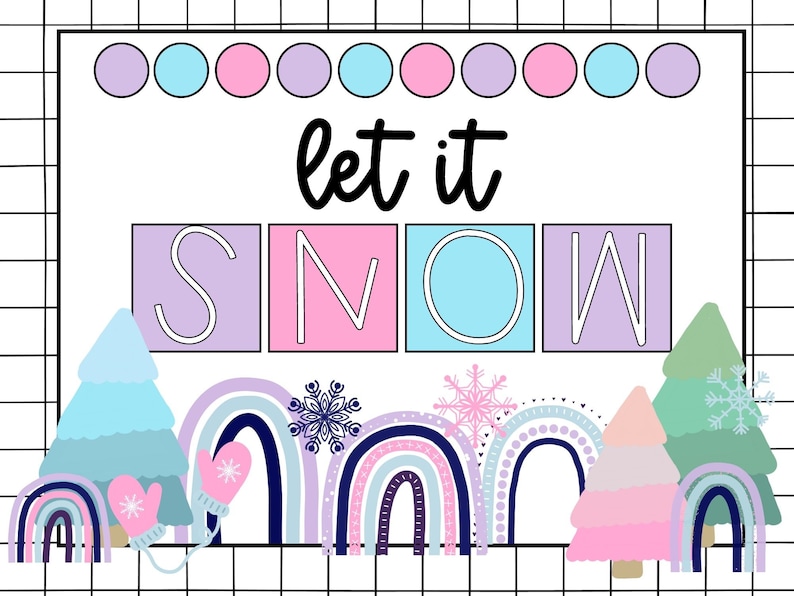 Let It Snow Winter Bulletin Board for Classroom, or Winter Door Decor ...