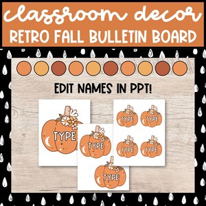 Retro Fall Bulletin Board, DIY Bulletin Board Kit, Pumpkin Bulletin ...