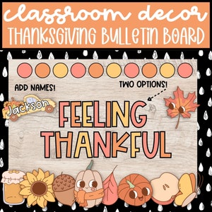 DIY Retro Thanksgiving Bulletin Board Bundle, November Bulletin Board ...