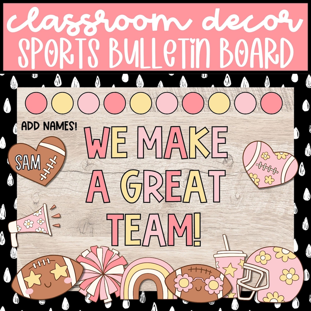 Retro Football Back to School Bulletin Board Kit, Classroom Door Decor ...