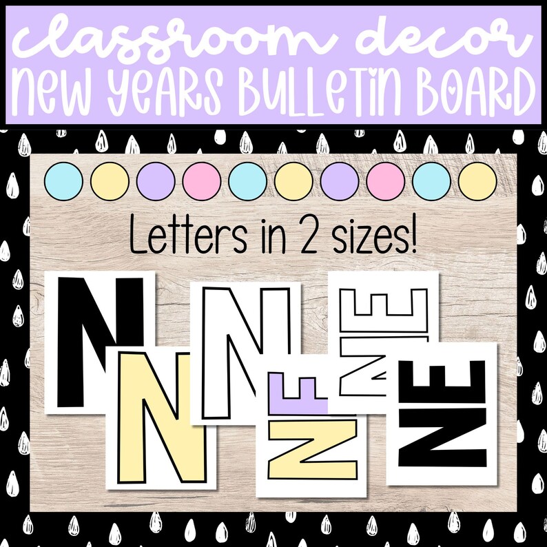 Retro New Year Bulletin Board Kit, Classroom January Decor (digital ...