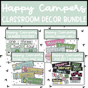 Camping Classroom Decor Bundle, Back to School Classroom Decor, Camp ...