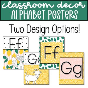 Alphabet Posters for Classroom, DIY Classroom Posters, Lemon Farmhouse ...
