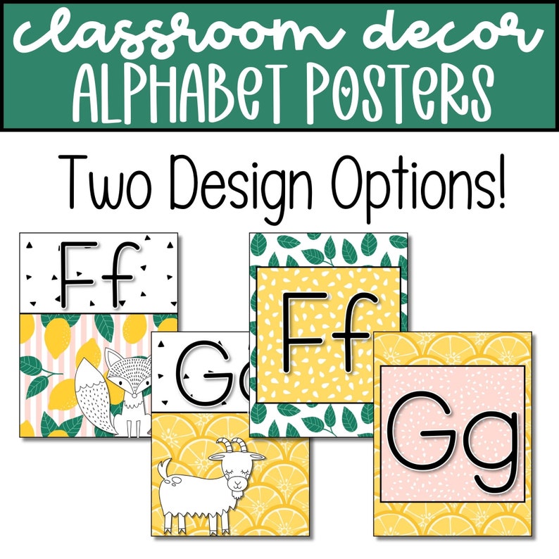Alphabet Posters for Classroom, DIY Classroom Posters, Lemon Farmhouse ...