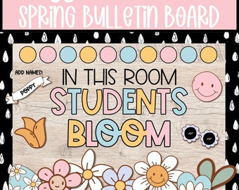 Retro Spring and Easter Peeps Bulletin Board Kit With Name Tags, March ...