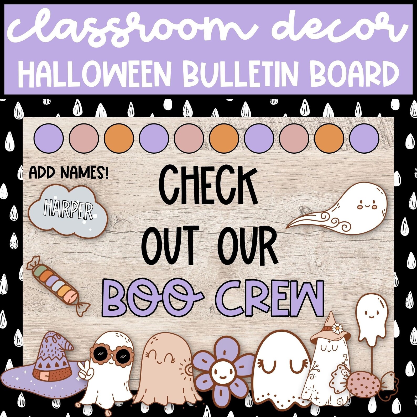 Halloween Retro Bulletin Board Printable Bulletin Board Kit - Etsy