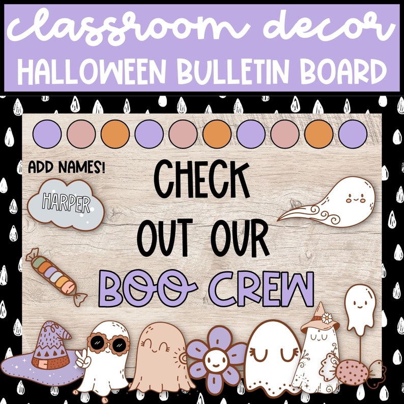 Halloween Retro Bulletin Board Printable Bulletin Board Kit - Etsy