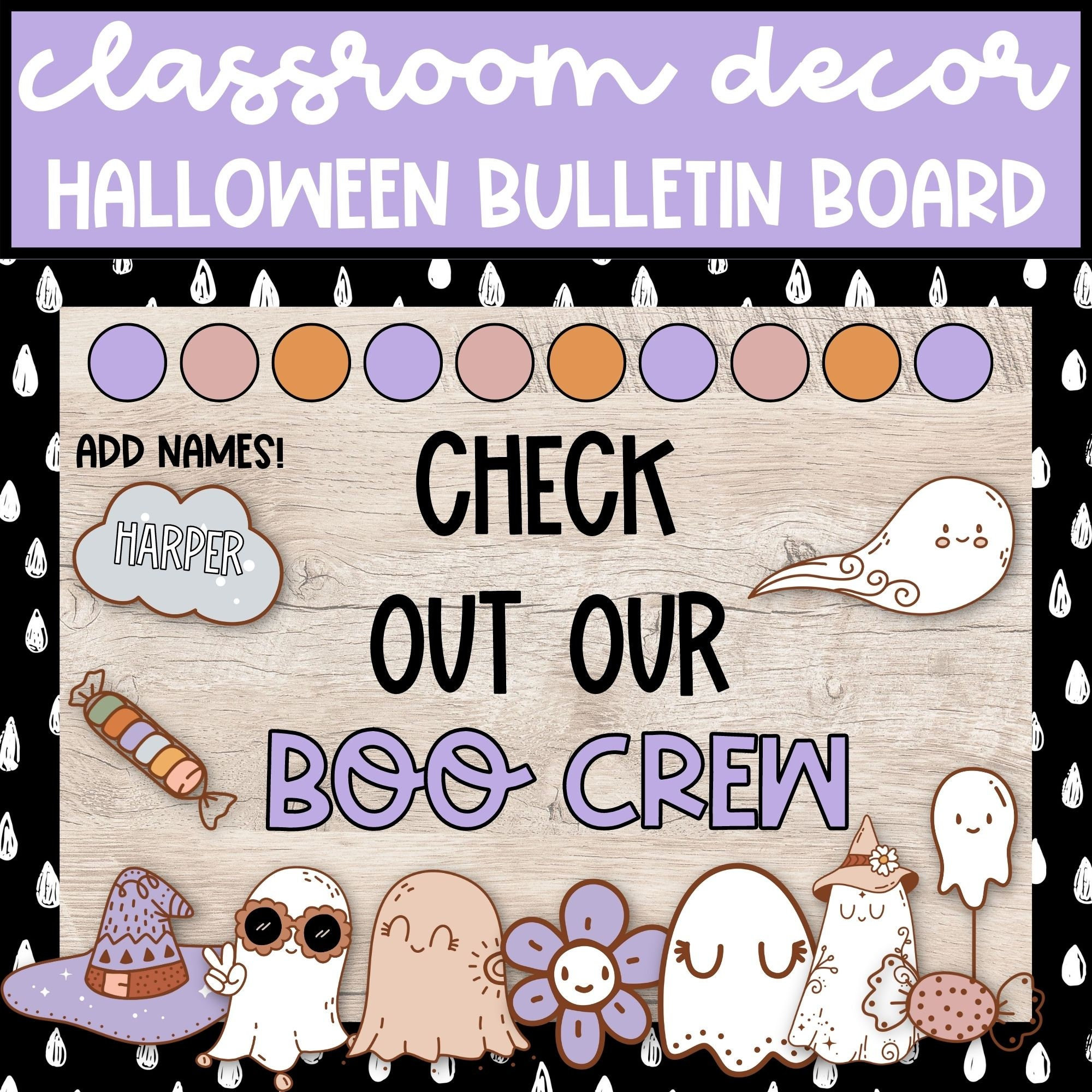 Halloween Retro Bulletin Board Printable Bulletin Board Kit - Etsy