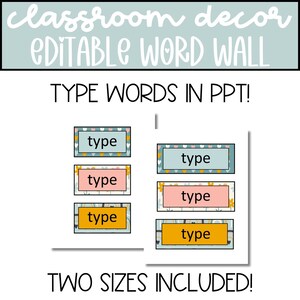Editable Word Wall and Sight Word Cards for Classroom, Bee Themed ...