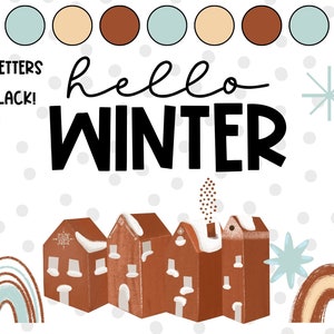 Boho Winter Bulletin Board for Classroom, or Winter Door Decor, Cozy ...
